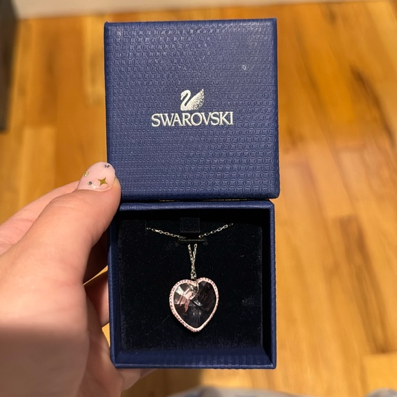 Swarovski | Jewelry | Pink Swarovski Heart Necklace | Poshmark